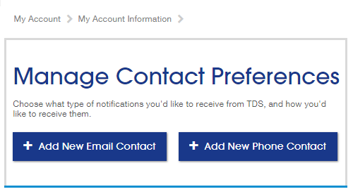 Changing Contact Preferences | TDS